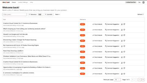 Reddit Post Monitoring - IdeaHunt